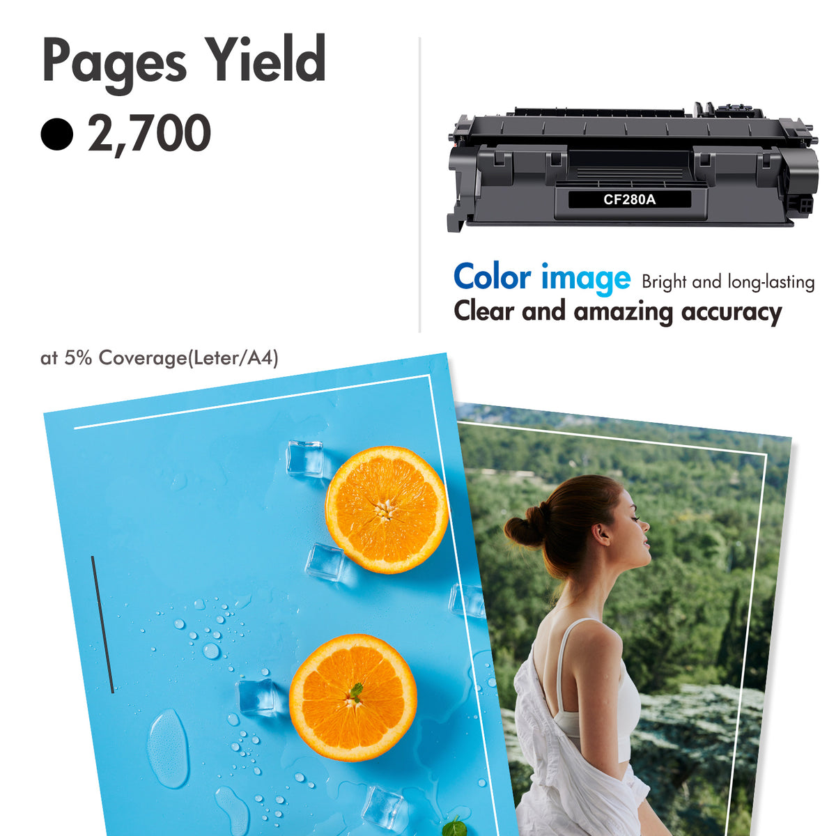 CF280A 2 Pack Black Toner 80A Ink Cartridge Compatible CF280D CF280XD ...