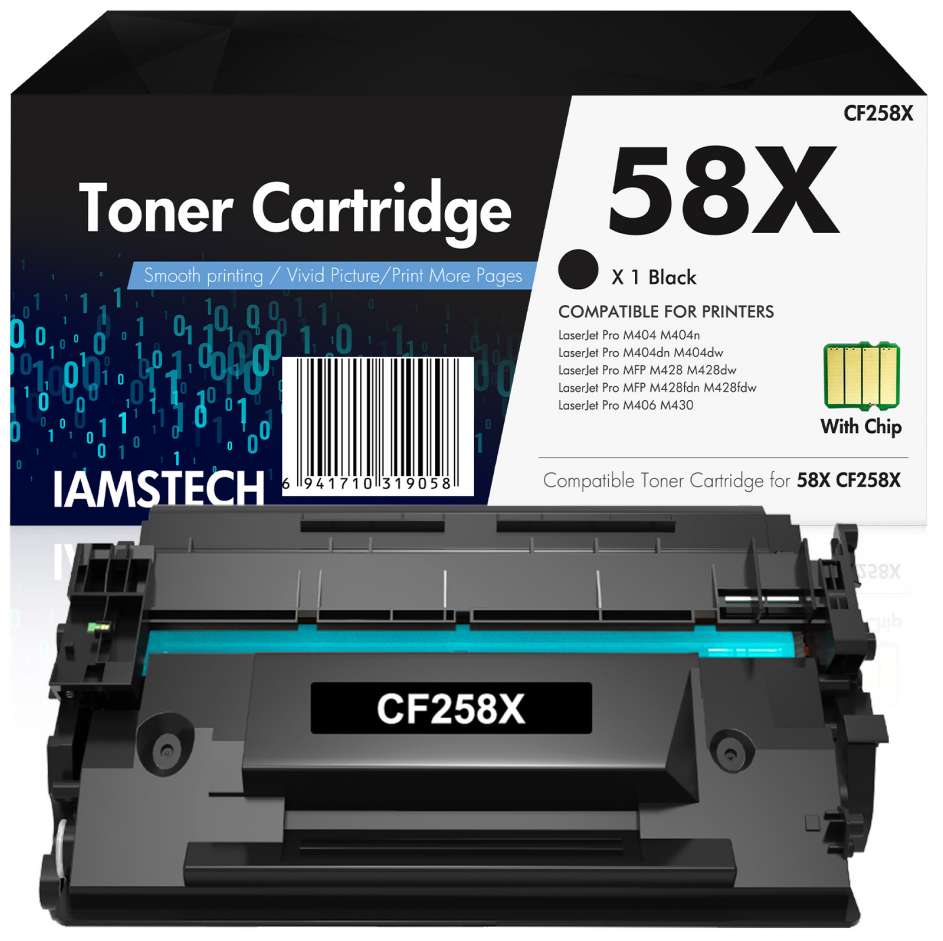 58X CF258X with Chip Compatible Toner Cartridge Replacement for HP 58X ...
